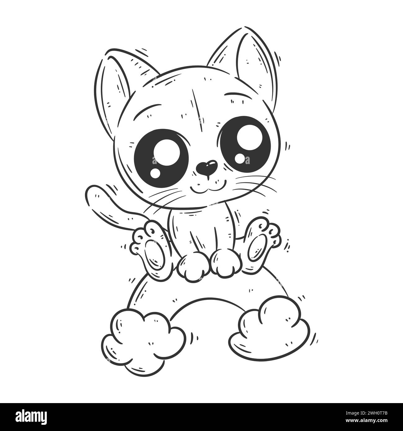 Baby Kitten Clip Art Black And White