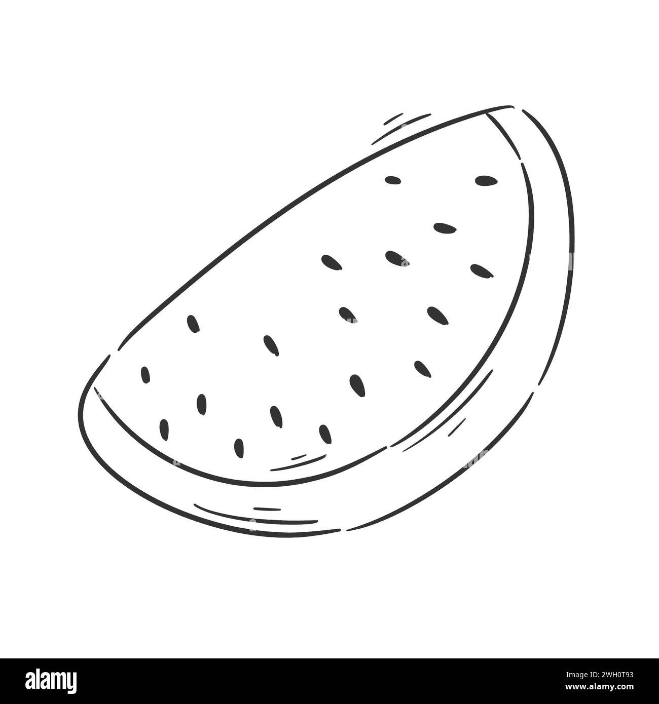 Hand drawn watermelon cartoon vector for coloring Stock Vector Image ...