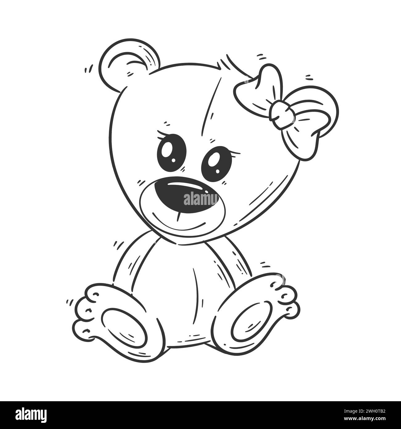 Cute teddy bear sitting alone cartoon style vector for coloring Stock ... Cute teddy bear sitting alone cartoon style vector for coloring Stock ...