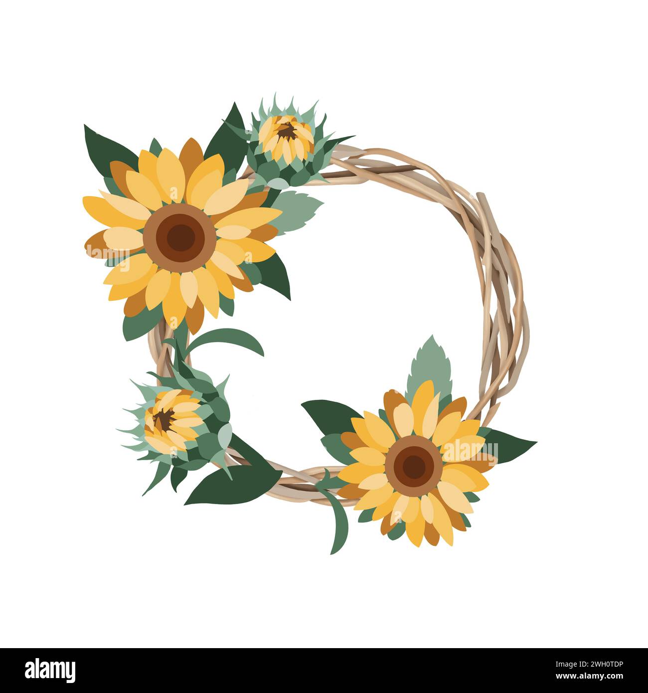 Sunflower frame vector flower hi-res stock photography and images - Alamy