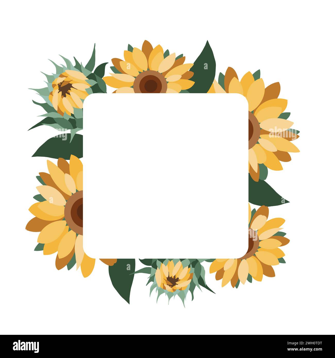 Sunflower frame vector flower hi-res stock photography and images - Alamy