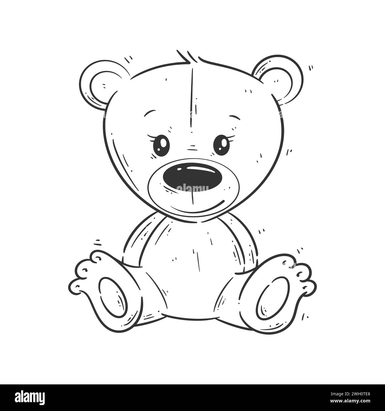 Cute bear design sitting for coloring Stock Vector Image & Art - Alamy