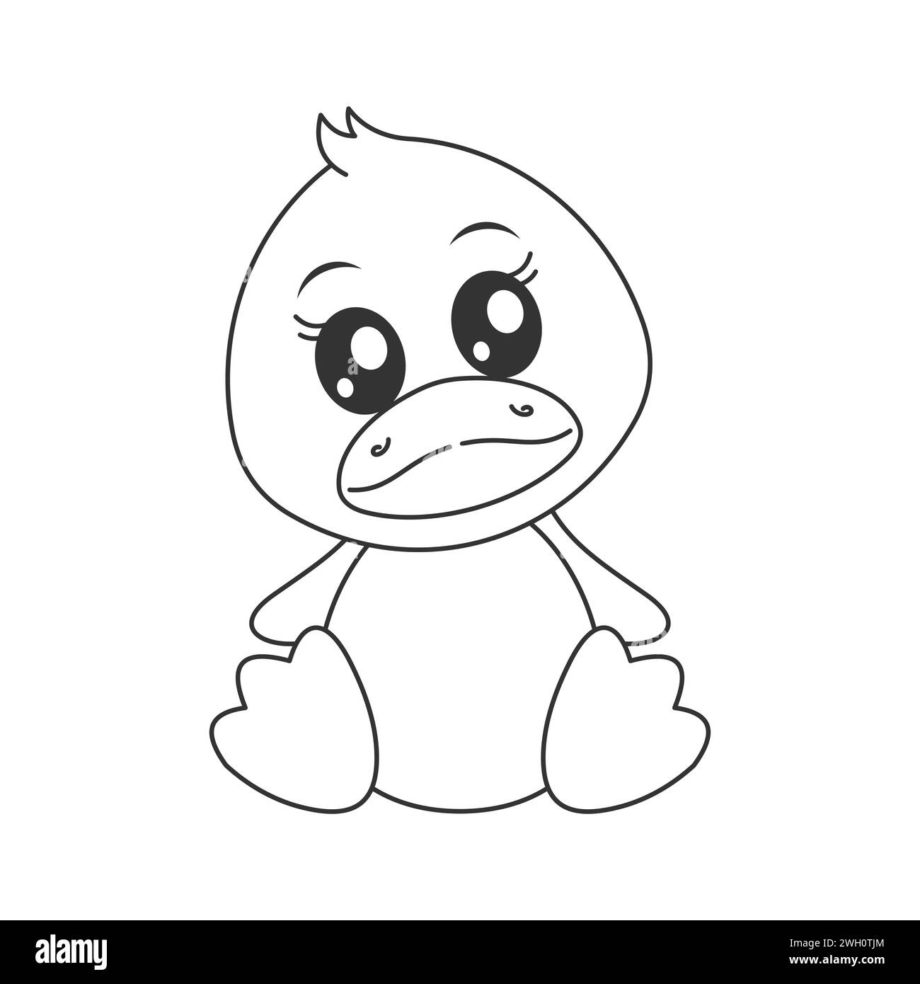 Cute duck doll sitting alone cartoon style for coloring Stock Vector ... Cute duck doll sitting alone cartoon style for coloring Stock Vector ...