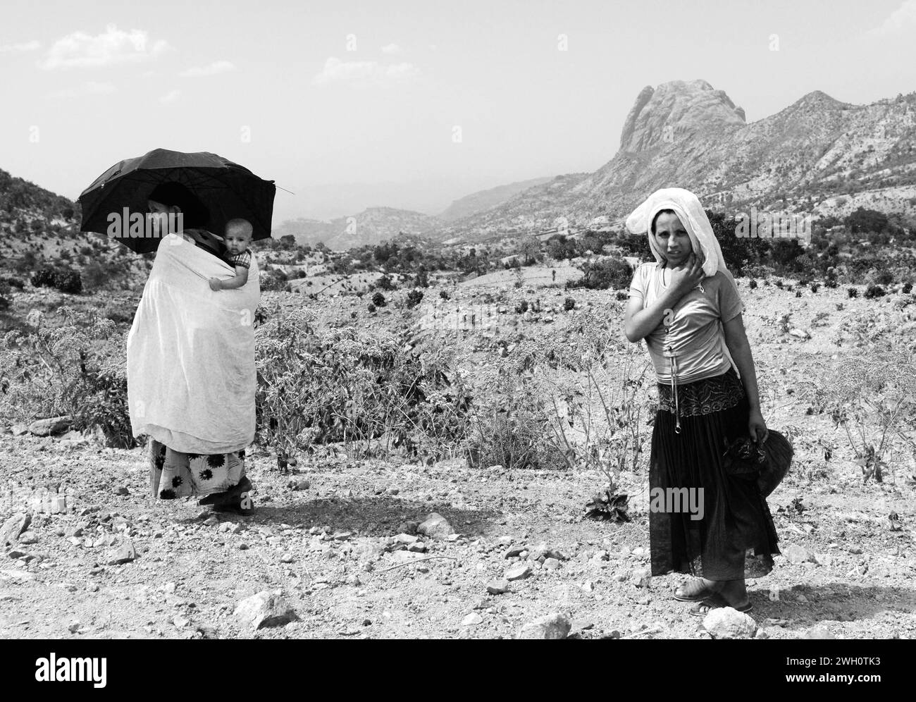 Ethiopian women walking along the main road connecting Humera and ...