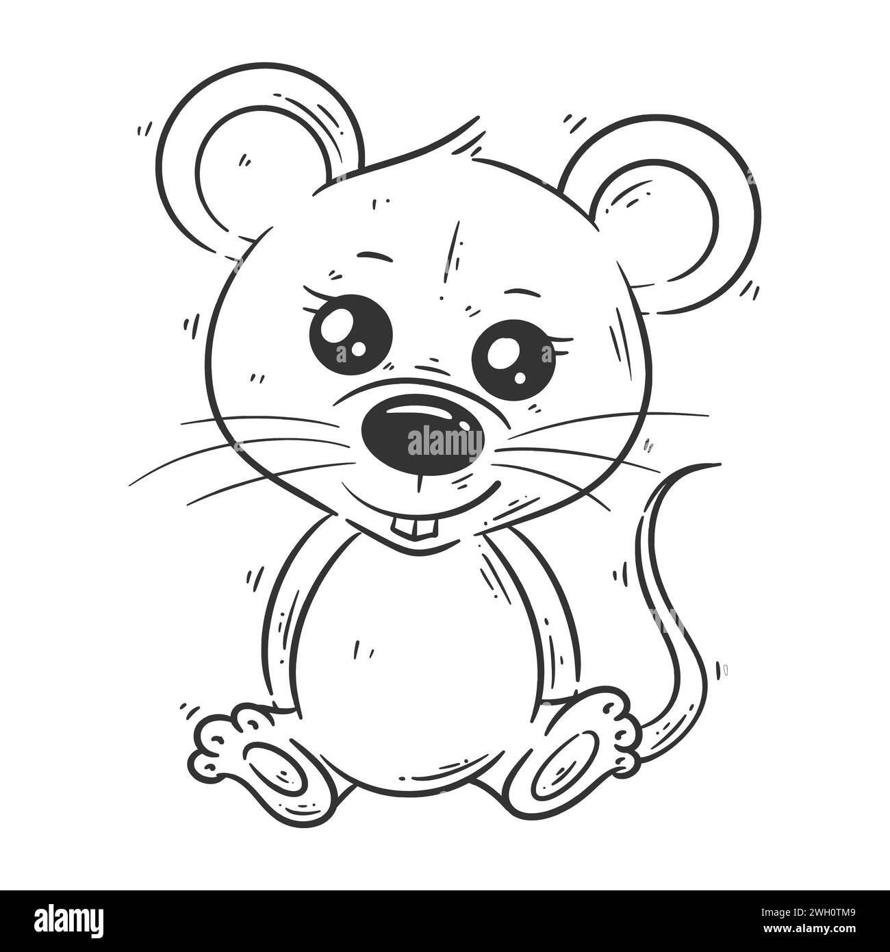 Cute Rat Design Sitting For Coloring Stock Vector Image And Art Alamy