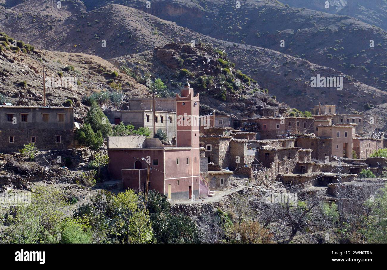 A small village by the road connecting Marrakesh and the Sahara region ...