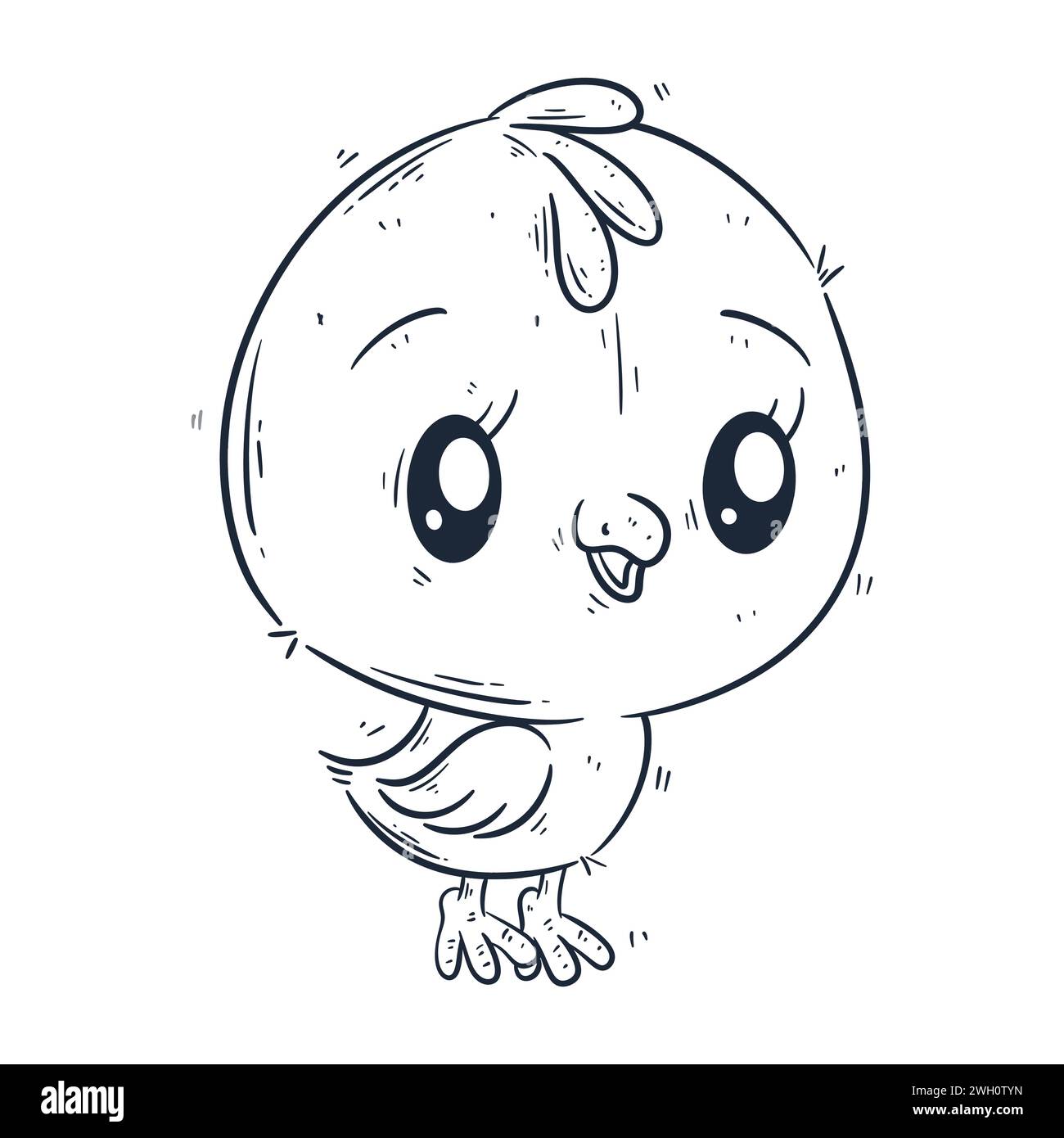 Cute bird standing alone for coloring Stock Vector Image & Art - Alamy