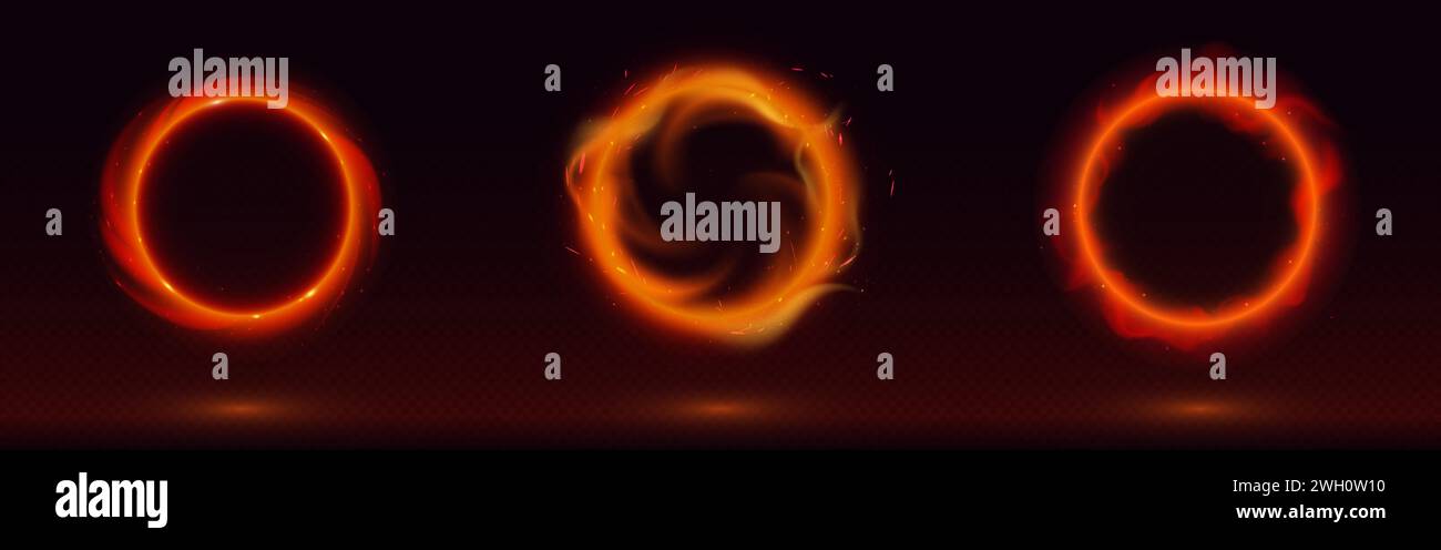 Red circle frames set isolated on transparent background. Vector ...