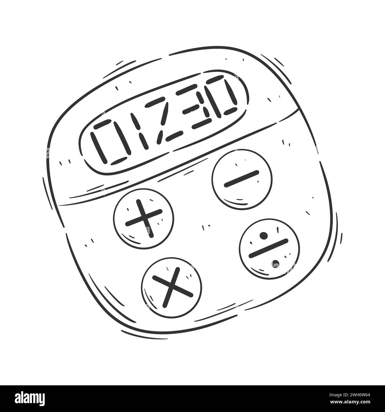 Hand drawn stylized calculator design for coloring Stock Vector Image ...