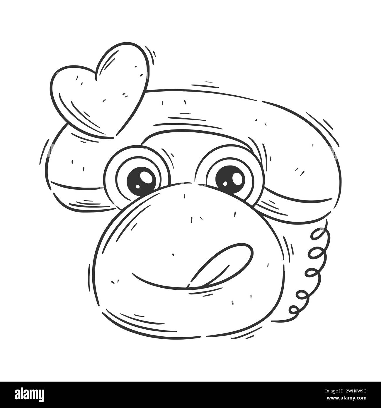 Frog-shaped old telephone design for coloring Stock Vector Image & Art ...