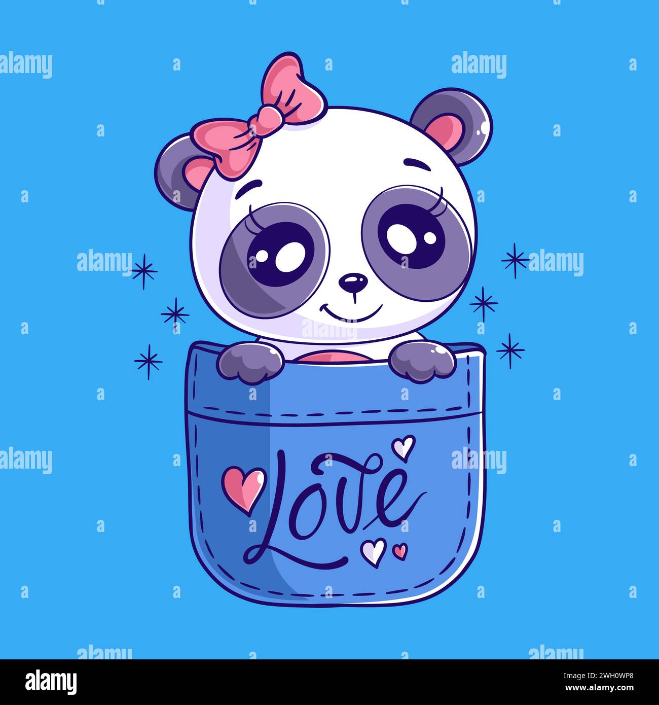 Cute panda in pocket cartoon Stock Vector Image & Art - Alamy