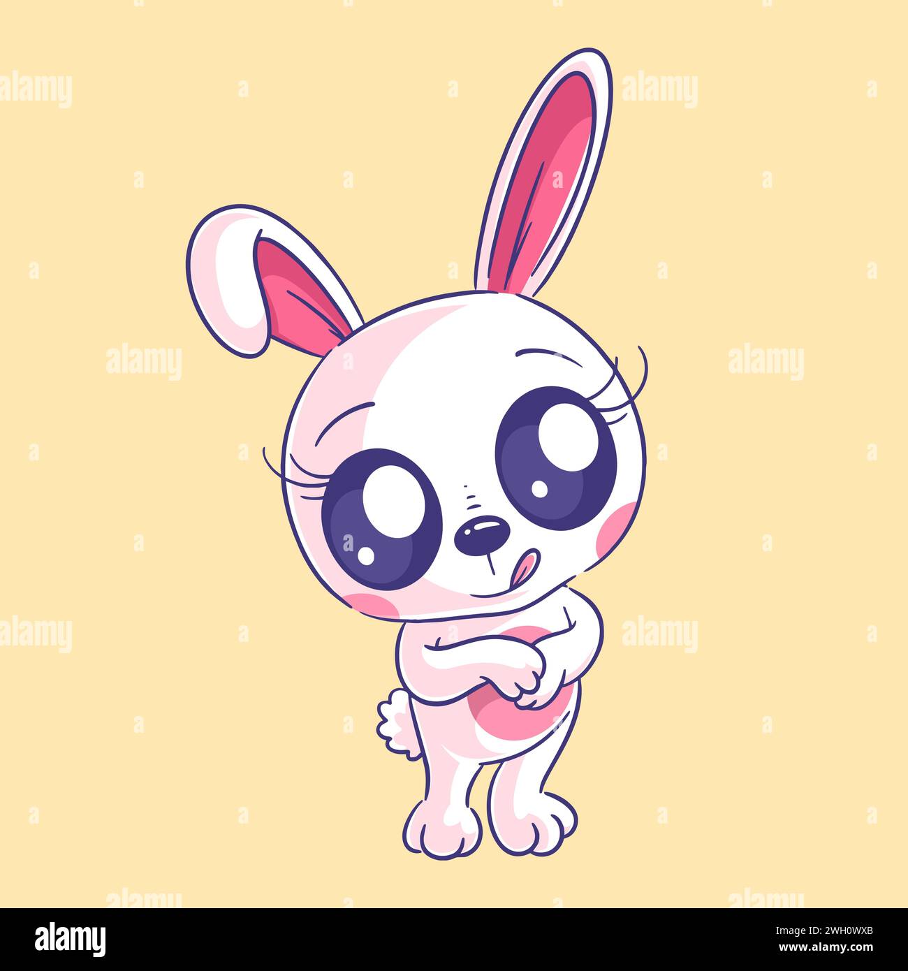 Cute bunny is standing alone Stock Vector Image & Art - Alamy