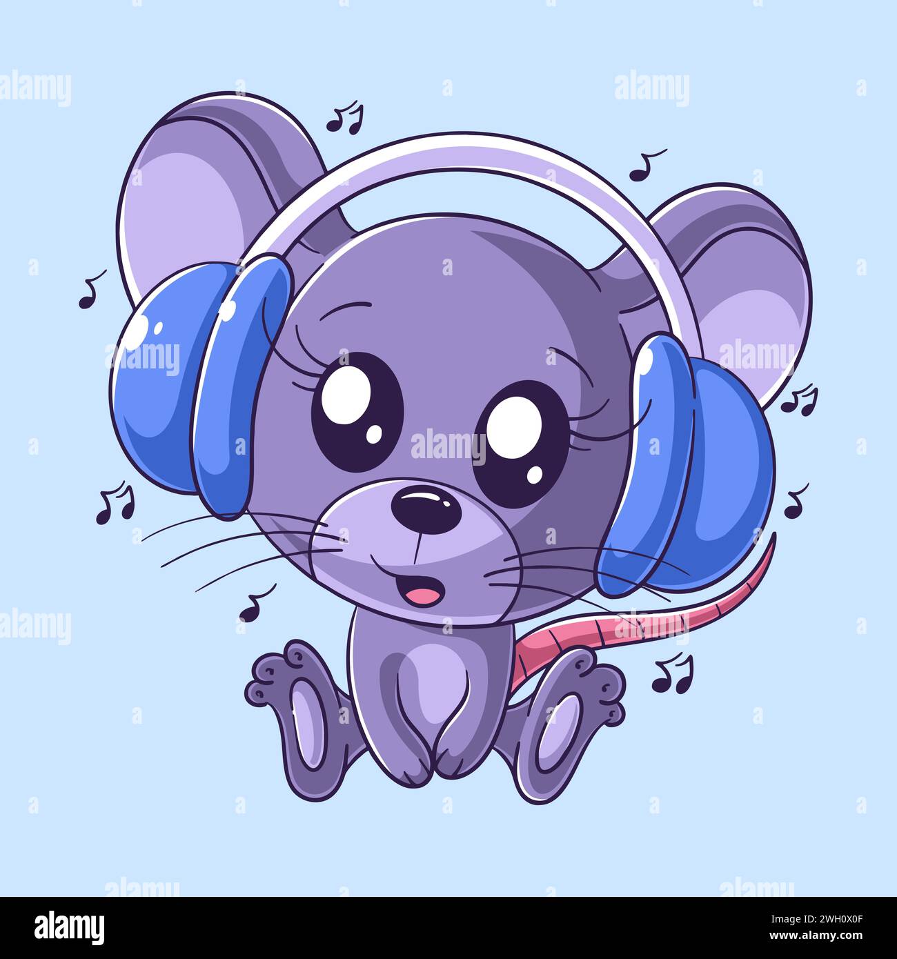 Cute mouse listening to music Stock Vector Image & Art - Alamy