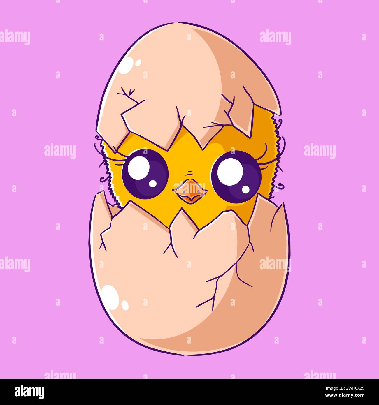 Cute chicks are hatching vector Stock Vector Image & Art - Alamy