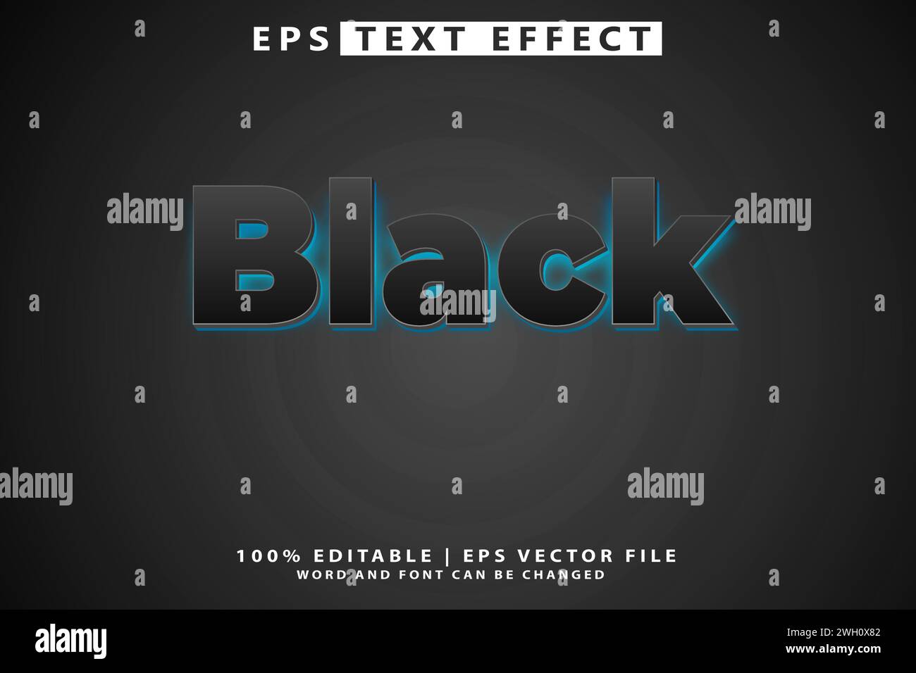 Dark blue text with a gradient black color is part of an editable 3D text effect Stock Vector ...