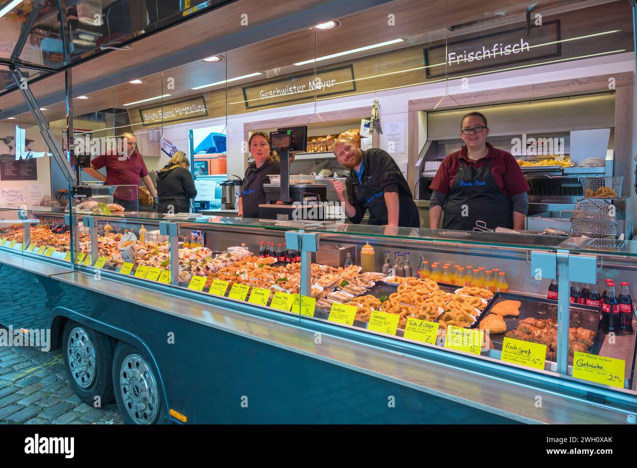 Hamburg, Germany - July 17, 2022: fish shop at famous Hamburg fish ...