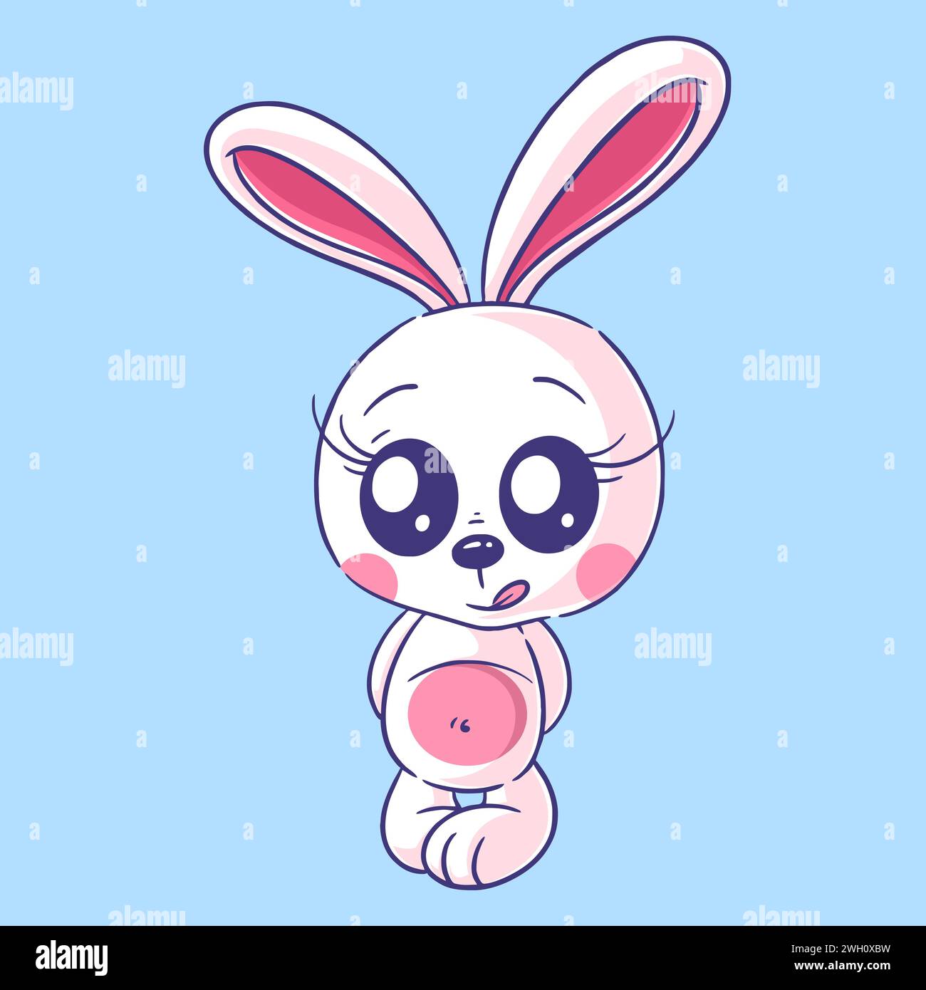 Cute bunny is standing alone without friends Stock Vector Image & Art ...