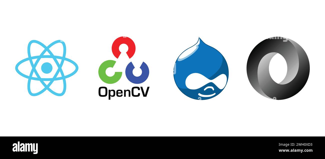 Drupal Json React Opencv Vector Illustration Editorial Logo Stock Vector Image And Art Alamy