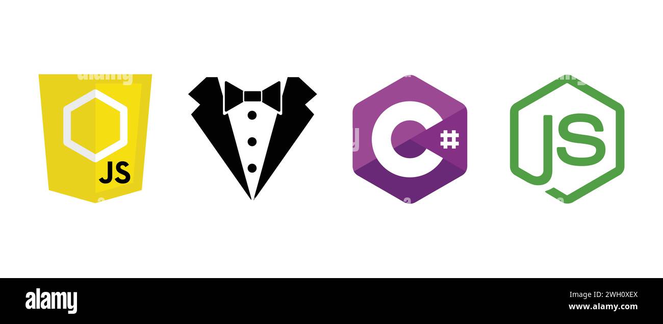 Stylelint, CSharp, Node JS, Ottawa JS. Vector illustration, editorial ... Stylelint, CSharp, Node JS, Ottawa JS. Vector illustration, editorial ...