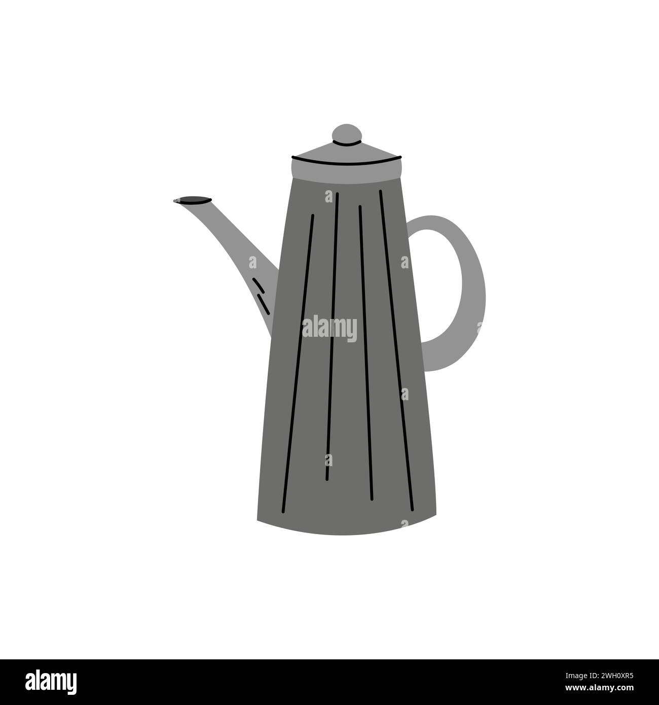 Coffeepot doodle vector illustration. Coffee pot isolated simple hand ...