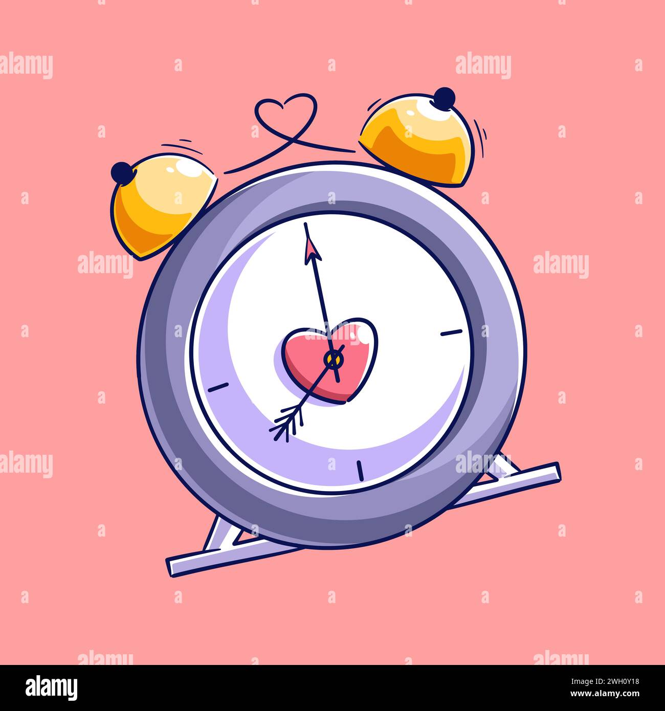 Hand drawn style alarm clock design, vector illustration Stock Vector ...