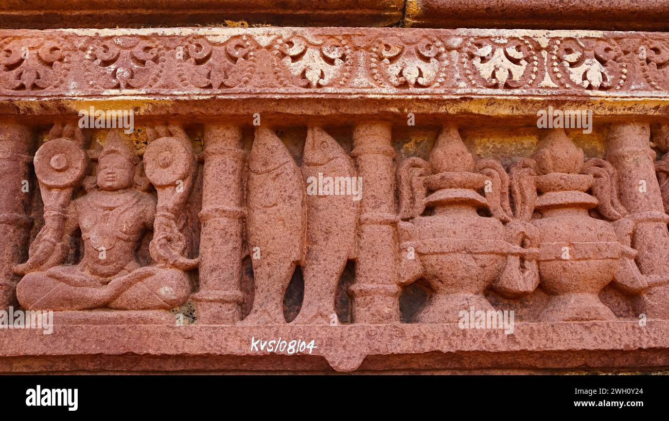 Carvings of Fish and Hindu deities Panel on the Group of Jain Temples ...