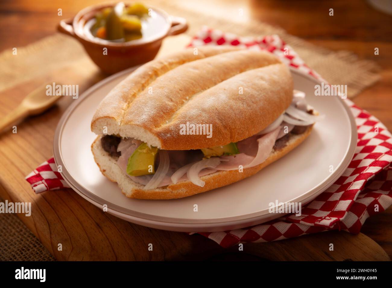 Mexican ham sandwich, in Mexico it is called Torta de Jamon, it is the ...