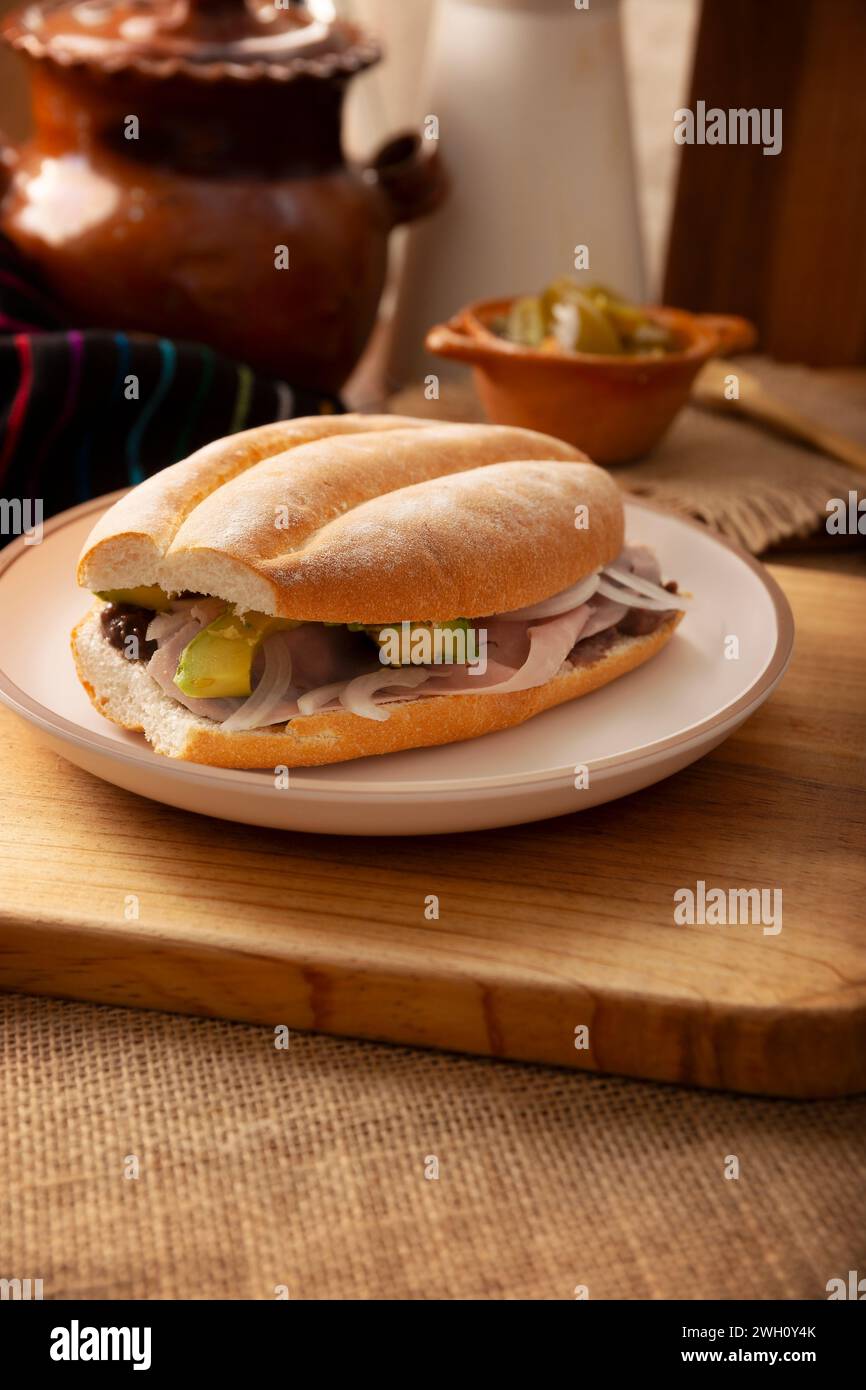 Mexican ham sandwich, in Mexico it is called Torta de Jamon, it is the ...