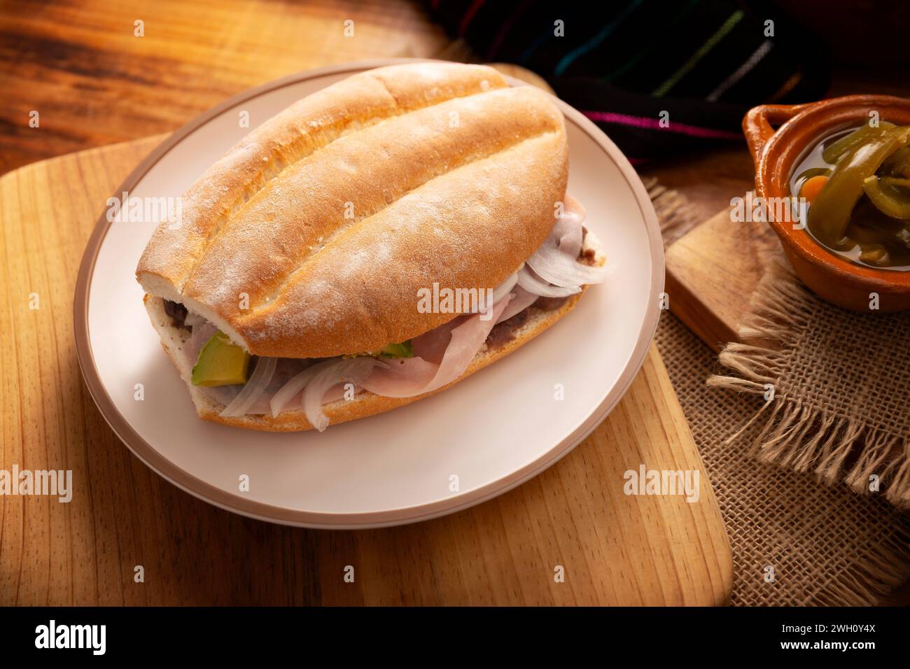 Mexican ham sandwich, in Mexico it is called Torta de Jamon, it is the ...