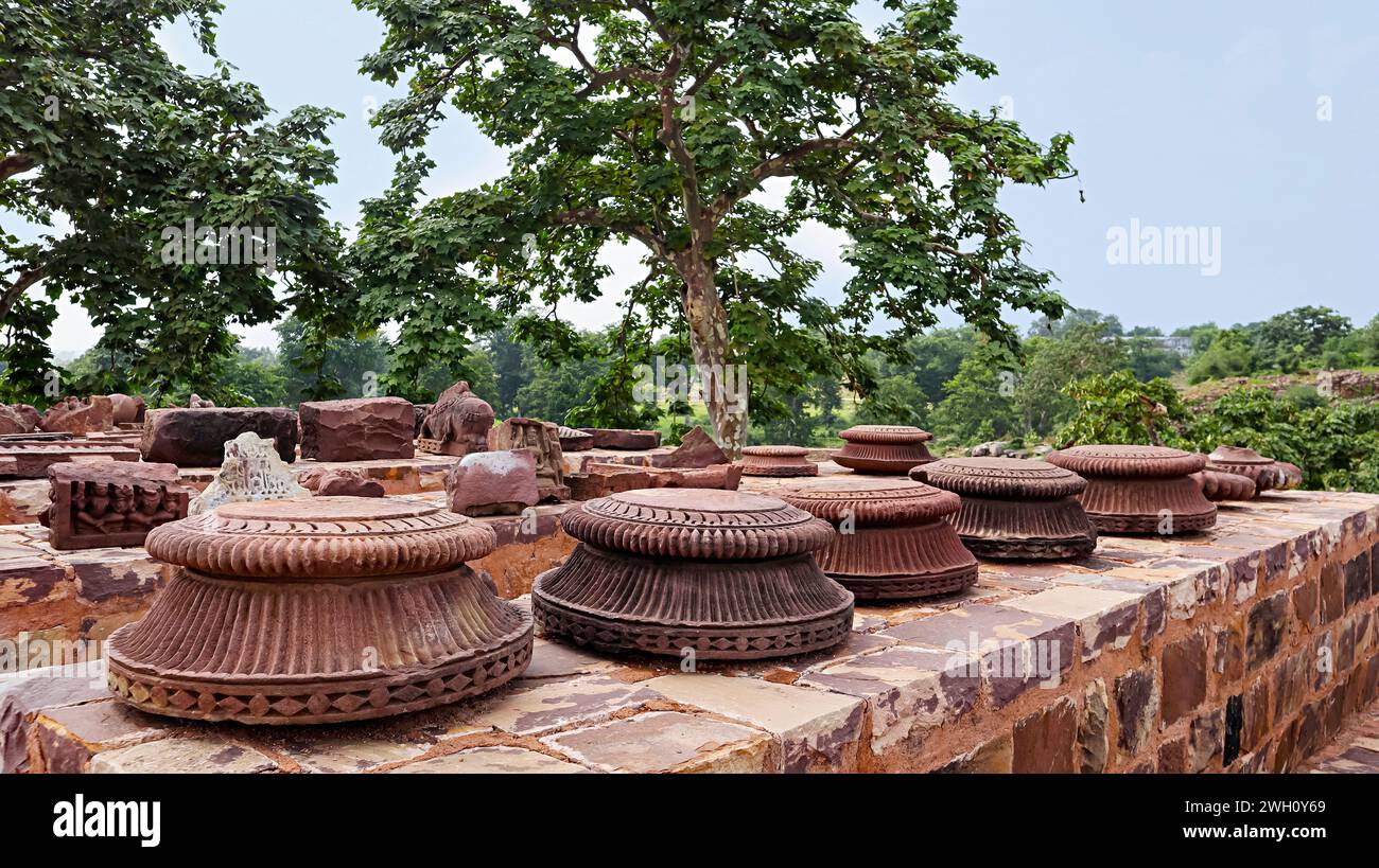 Ruins of Temple Shikhara in the Campus of Shiva Temple, Peenjana, Baran ...