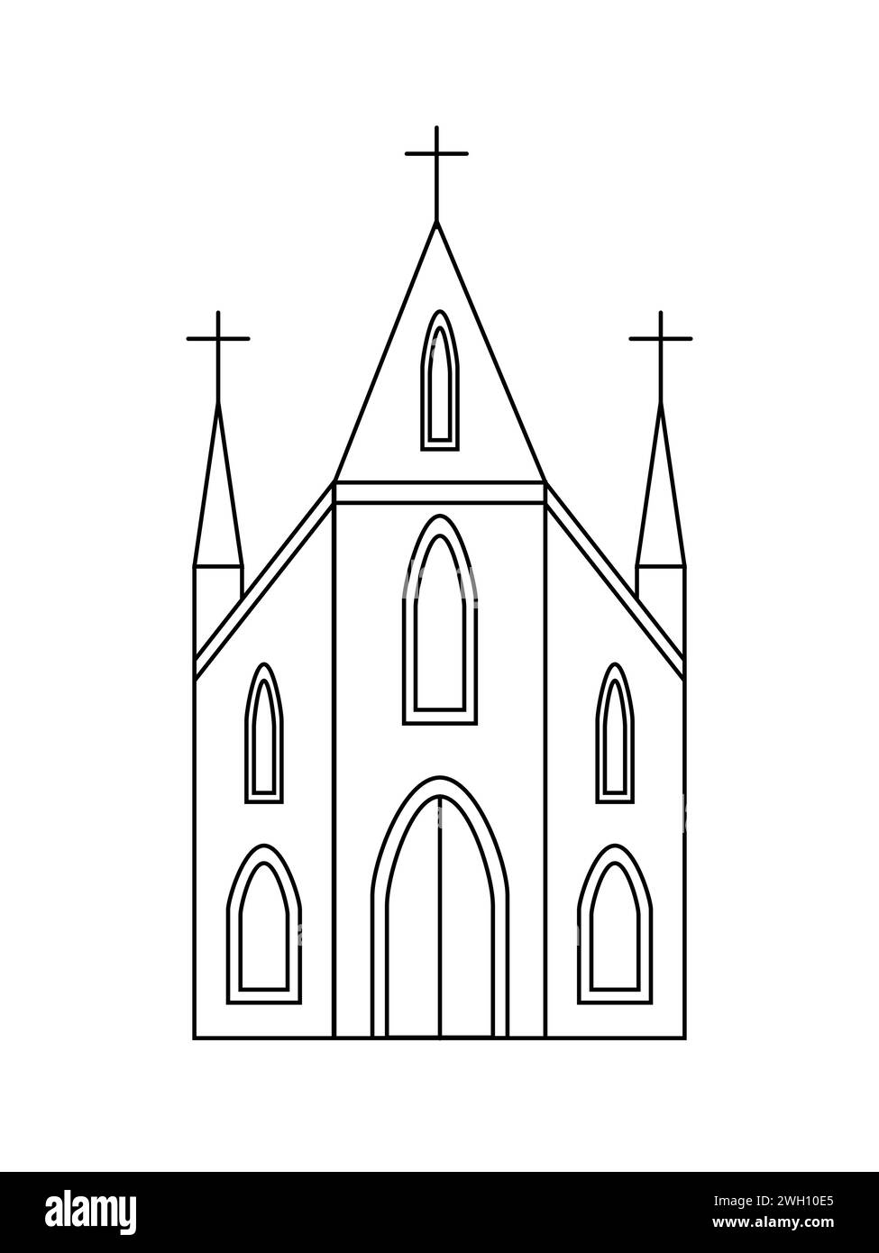 Catholic temple vector line icon Stock Vector Image & Art - Alamy