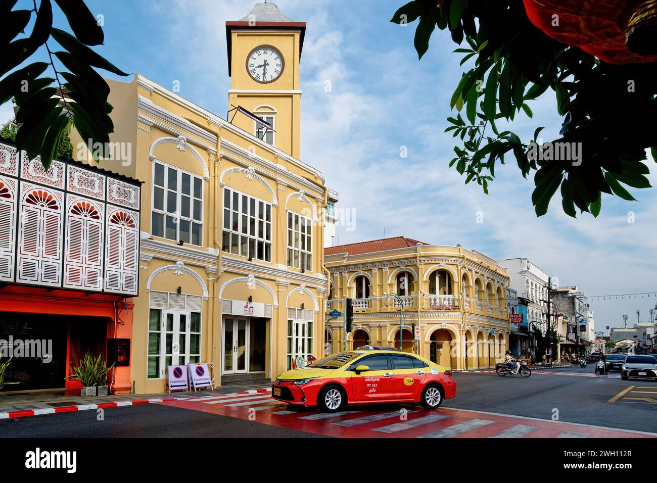 View of the Old Town area of Phuket Town, Phuket, Thailand, with its ...