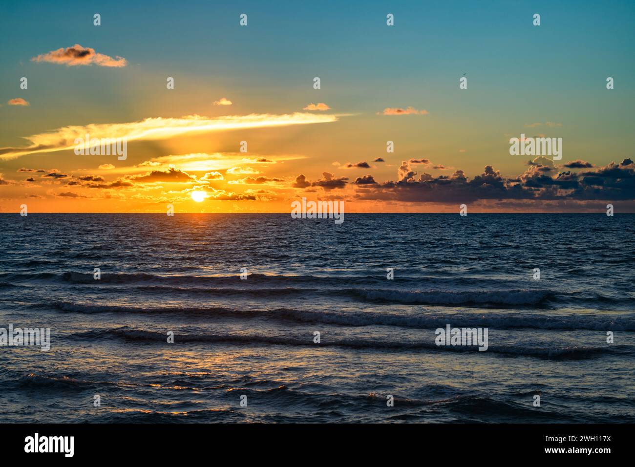 Sunset on sea beach background. Nature wallpaper with summer sea. Water ...