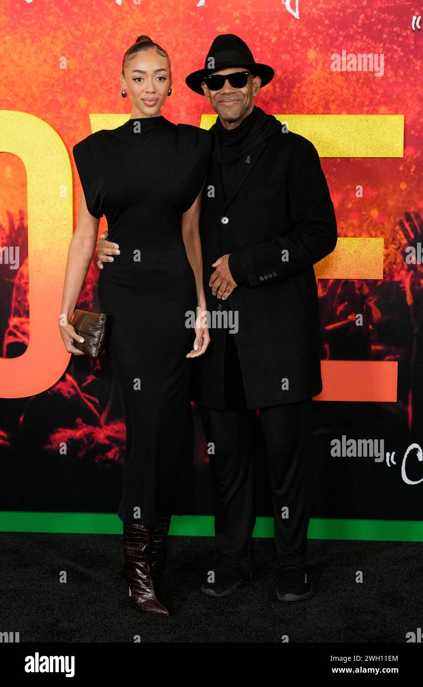 Jimmy Jam and his daughter Bella Harris pose together at the premiere ...