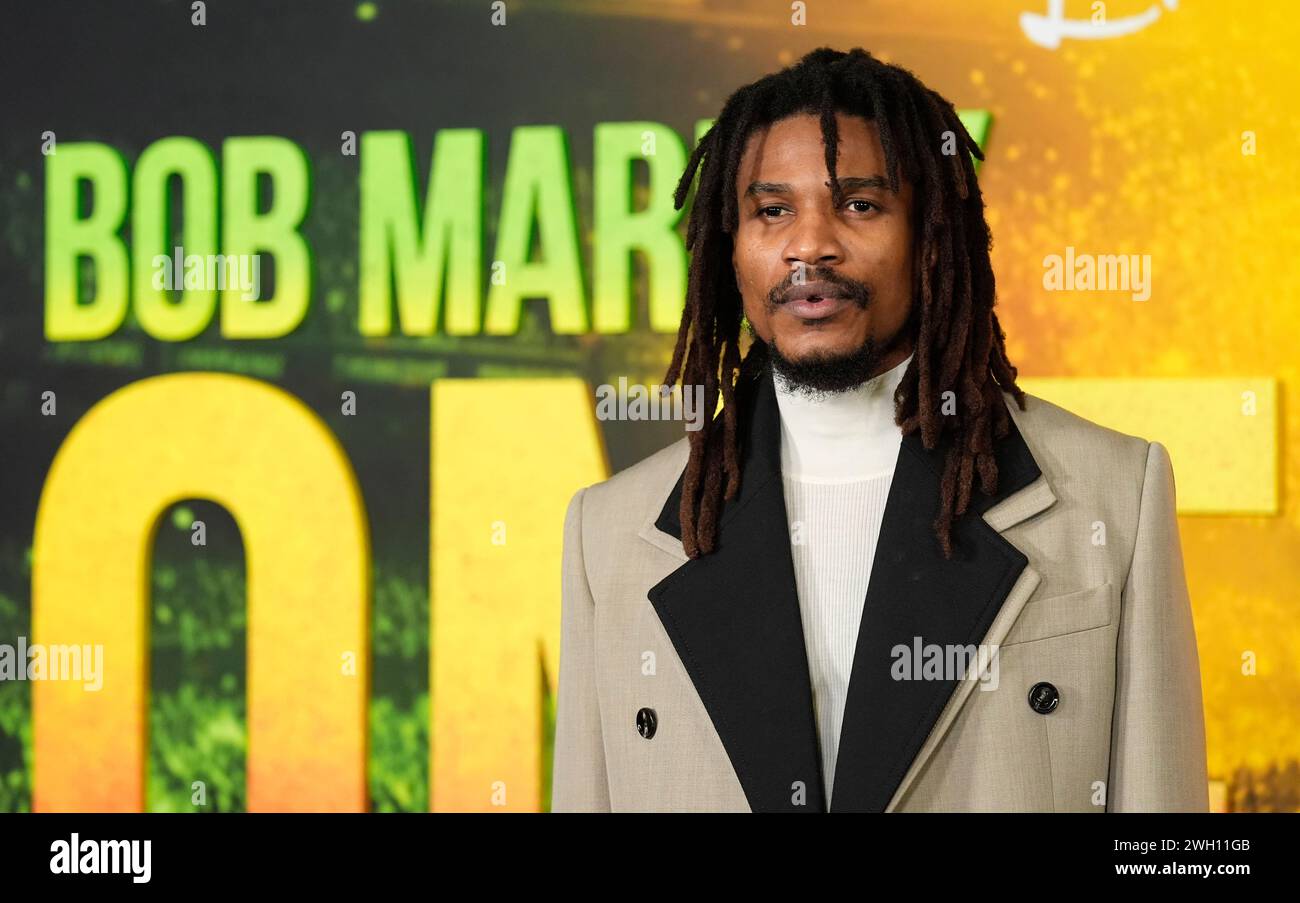 Sheldon Shepherd poses at the premiere of the film "Bob Marley: One ...
