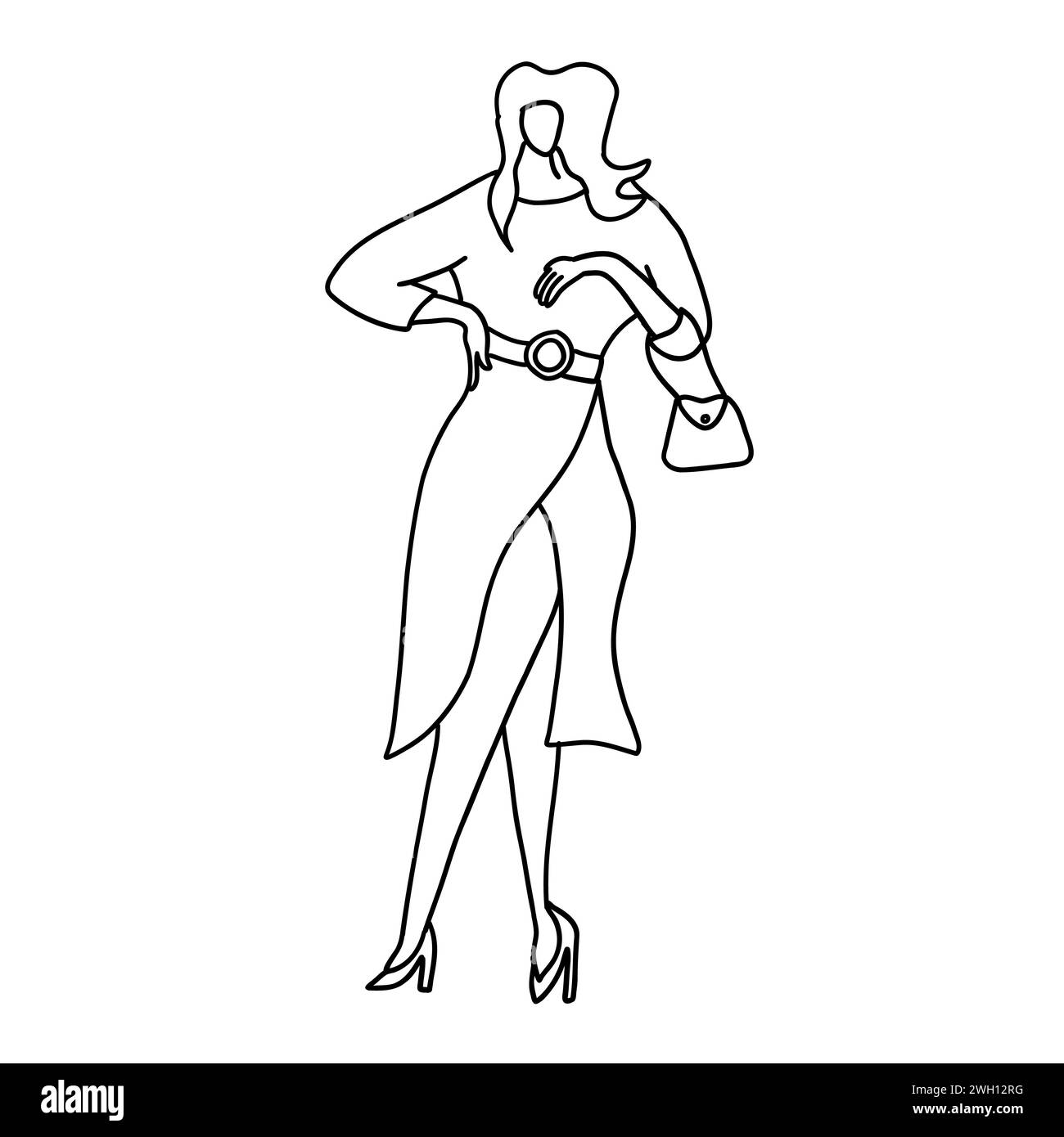 Minimalistic, stylish and modern fashion lady. Vector illustration in ...