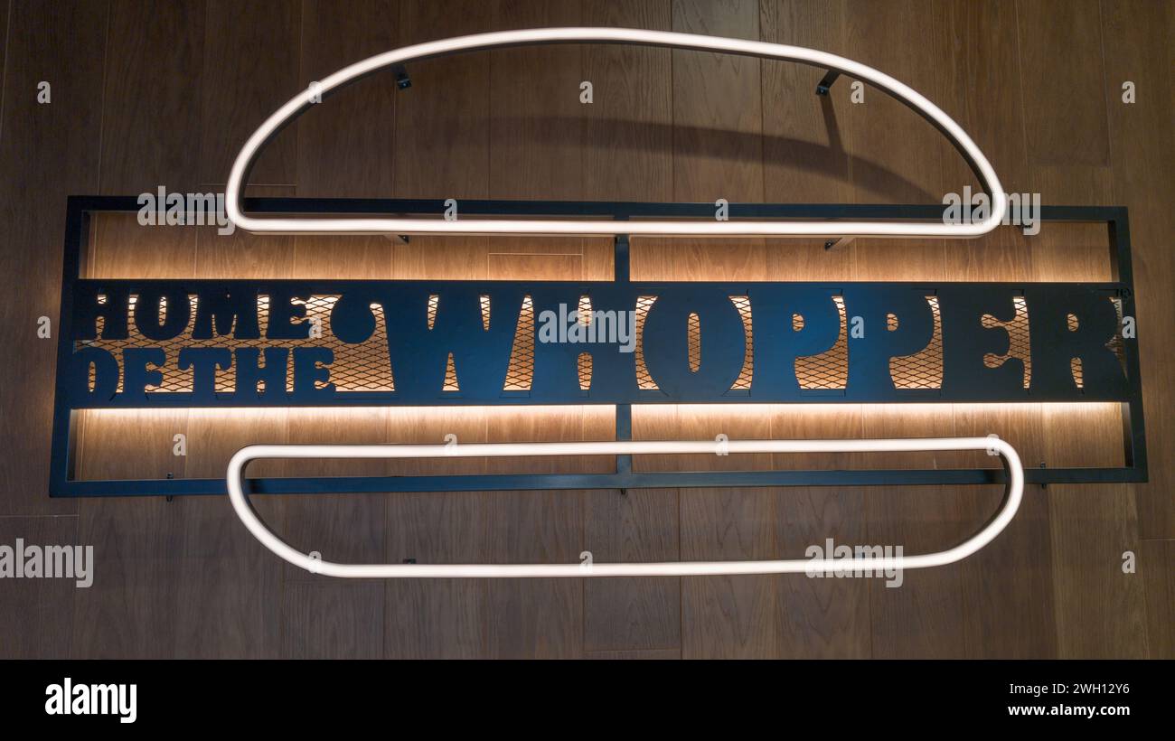 Bordeaux , France - 02 05 2024 : Burger King whopper logo text and ...