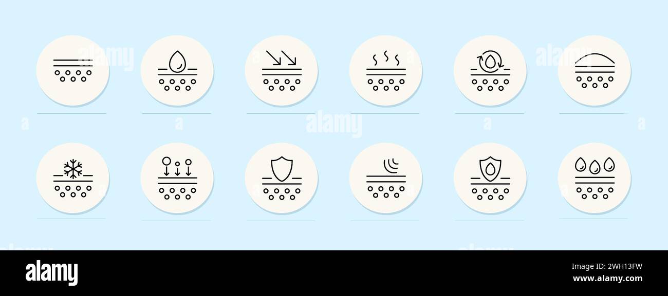 Skin protection line icon. Nourishes, hydrates, soothes, rejuvenates ...