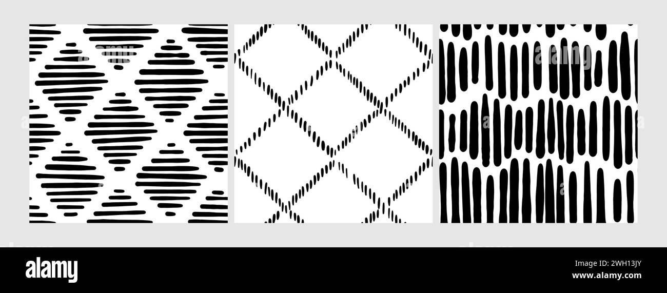 Small dash patterns set. Seamless minimal dash pattern, small elements ...