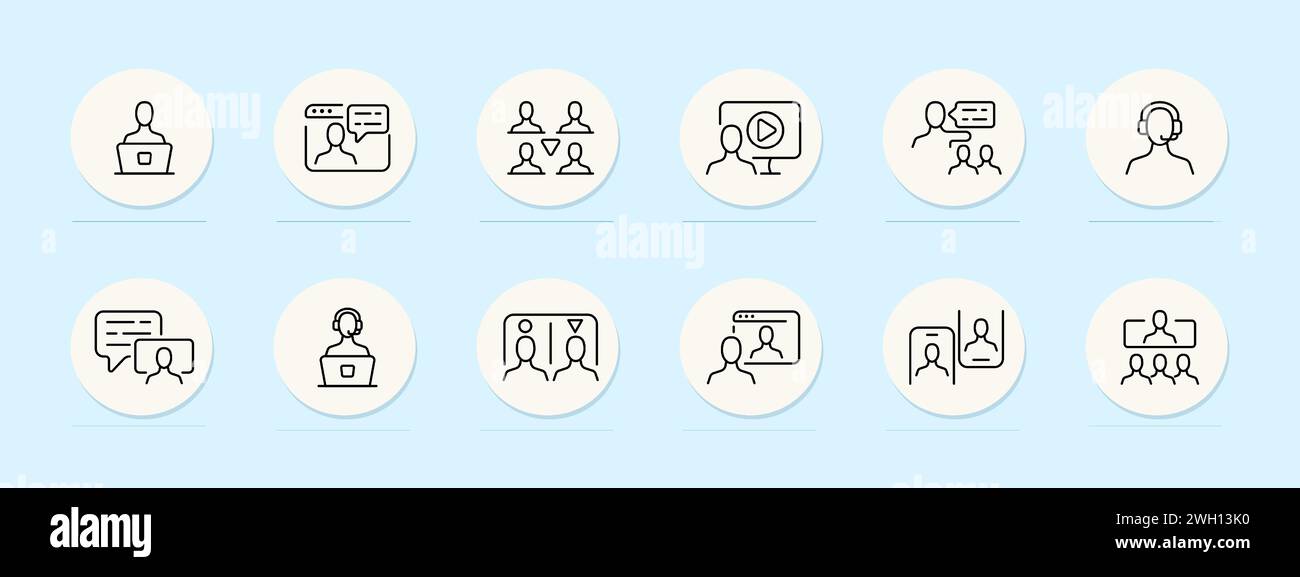 Coaching line icon. Coaching, session, coach, client, dialogue, goal ...