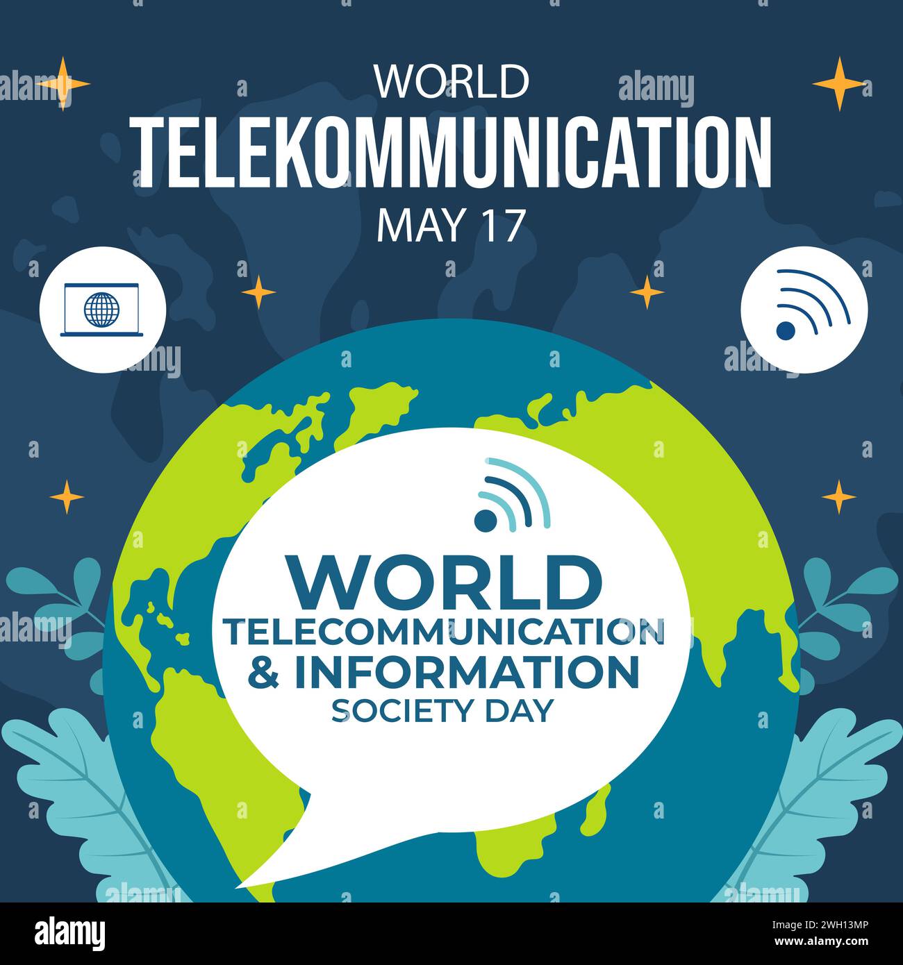 Telecommunication Day Social Media Illustration Flat Cartoon Hand Drawn ...