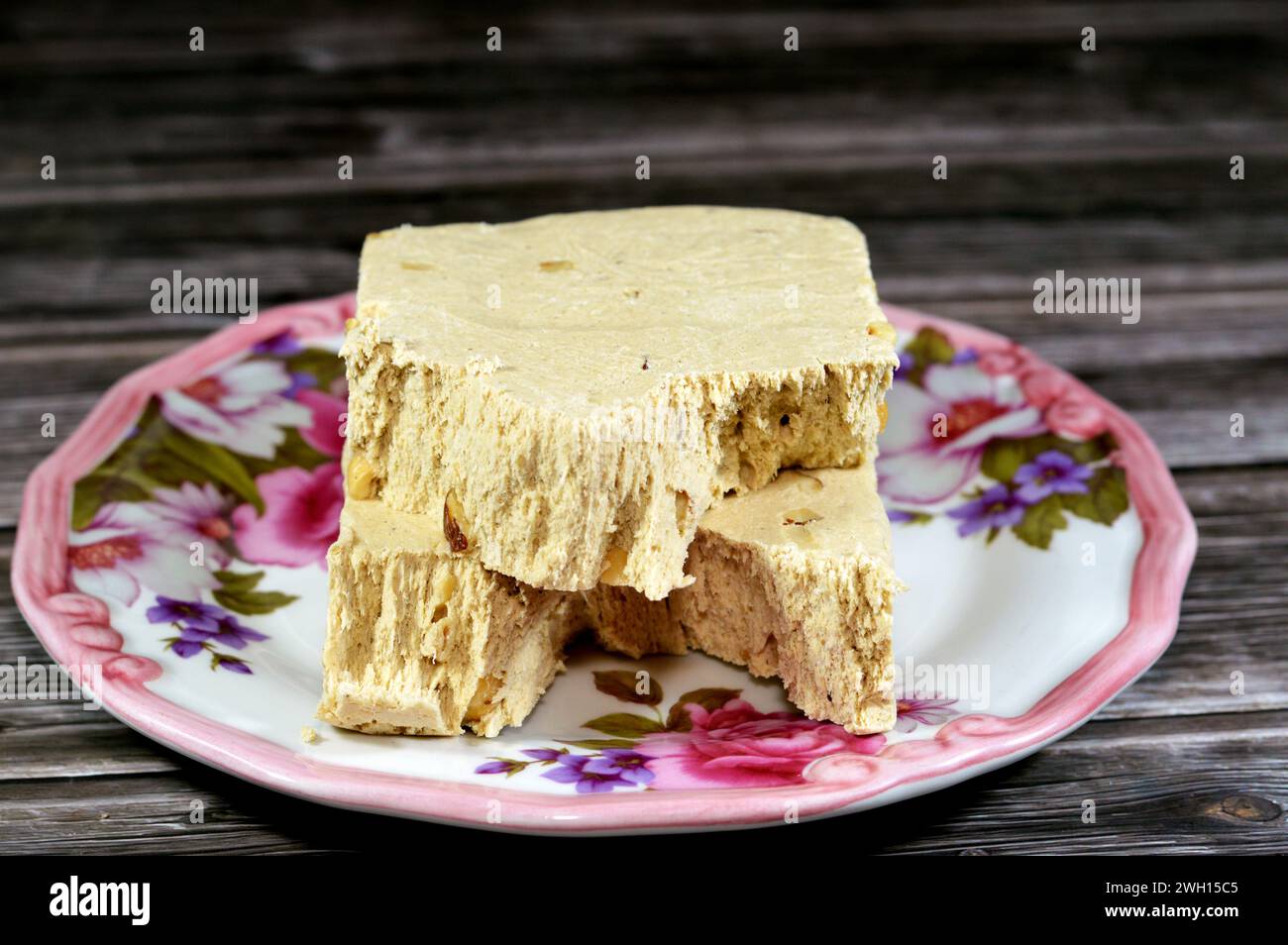 Traditional tahini halva with Hazelnuts Halawa Tahiniya, the primary ...