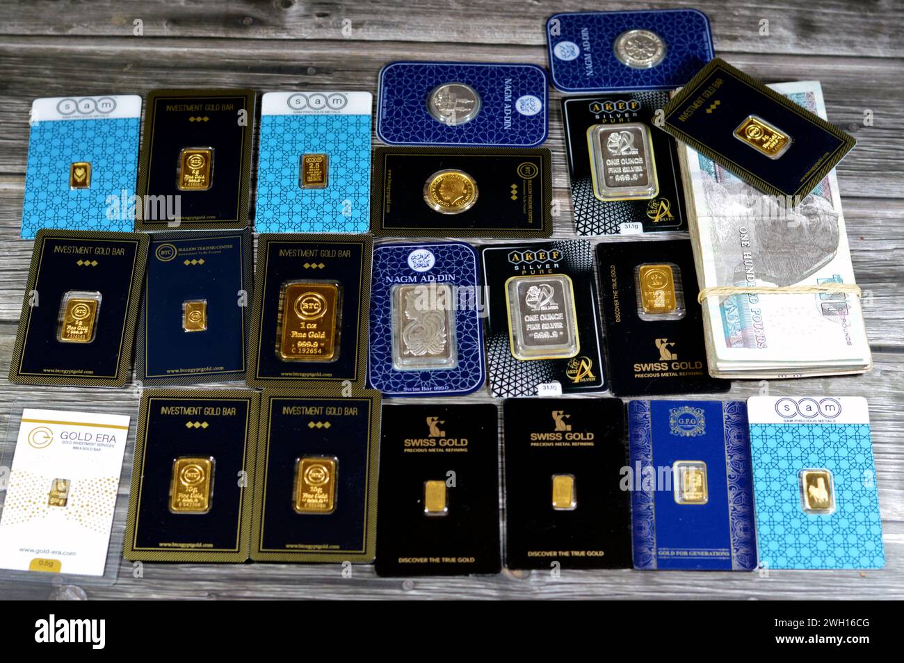 Cairo, Egypt, January 29 2024: Egyptian pounds bills, BTC, Sam, Swiss ...