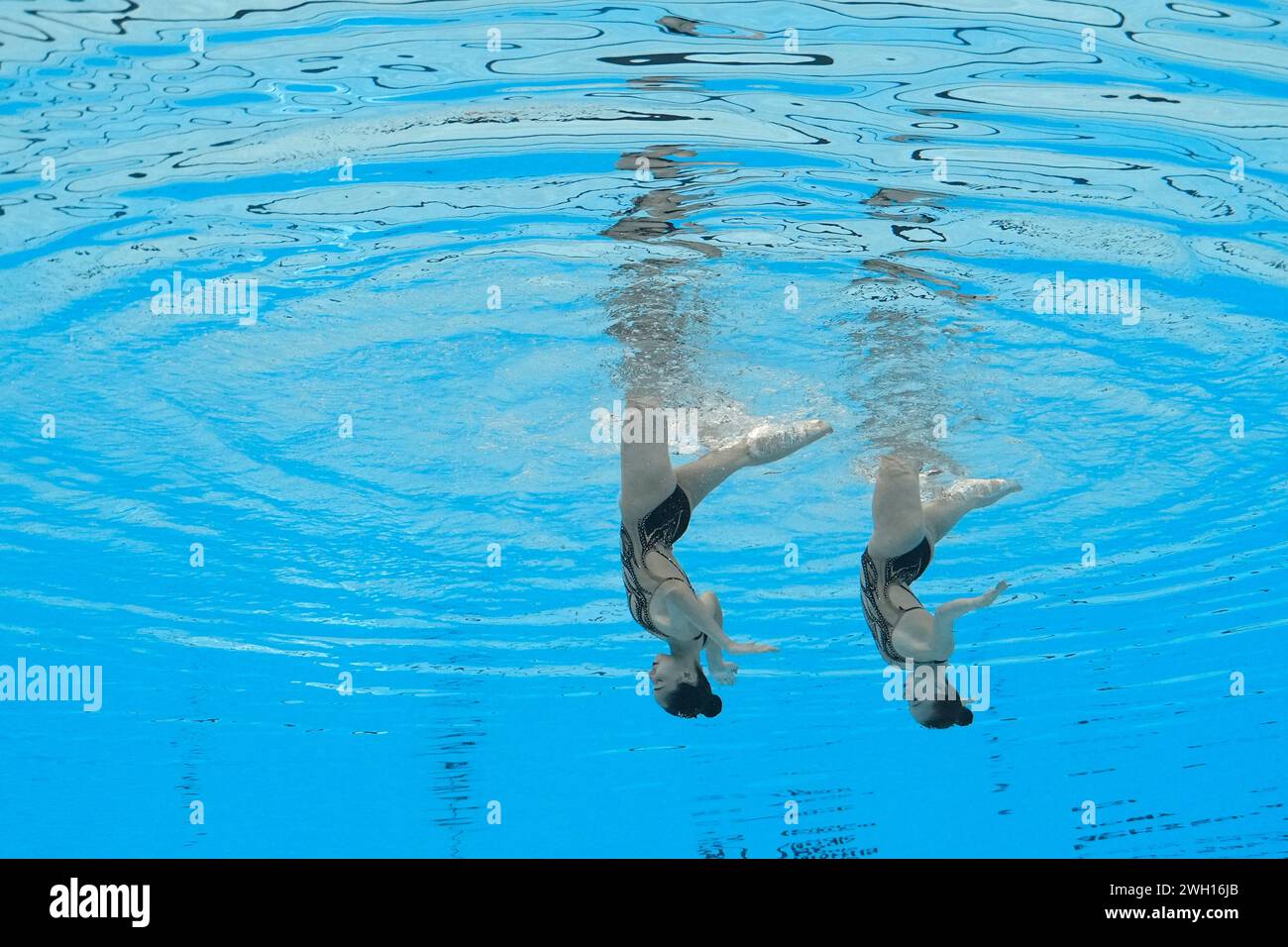 Duru Kanberoglu and Bade Yildiz of Turkey compete in the women's duet ...