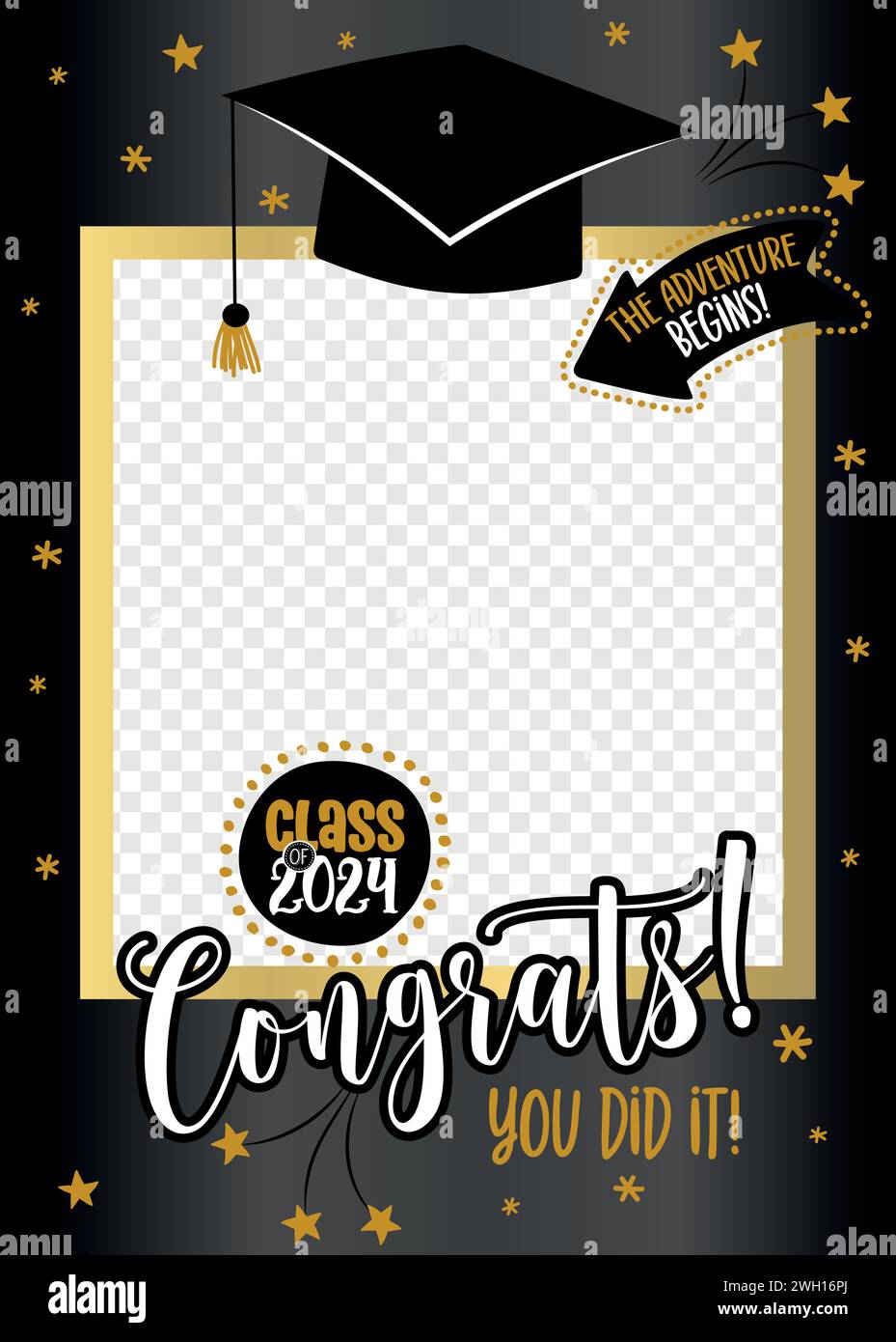 Class of 2024 - Graduation party photo booth prop. Photo frame for ...