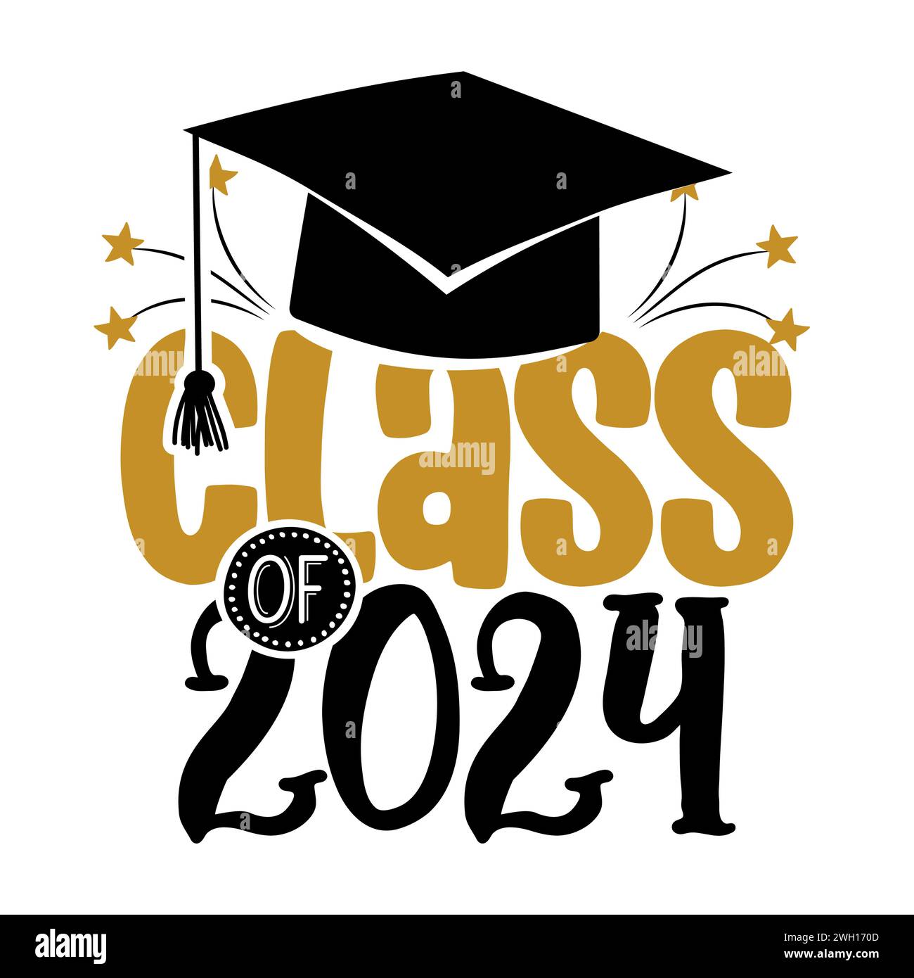Class of 2024 - Typography. black text isolated white background ...
