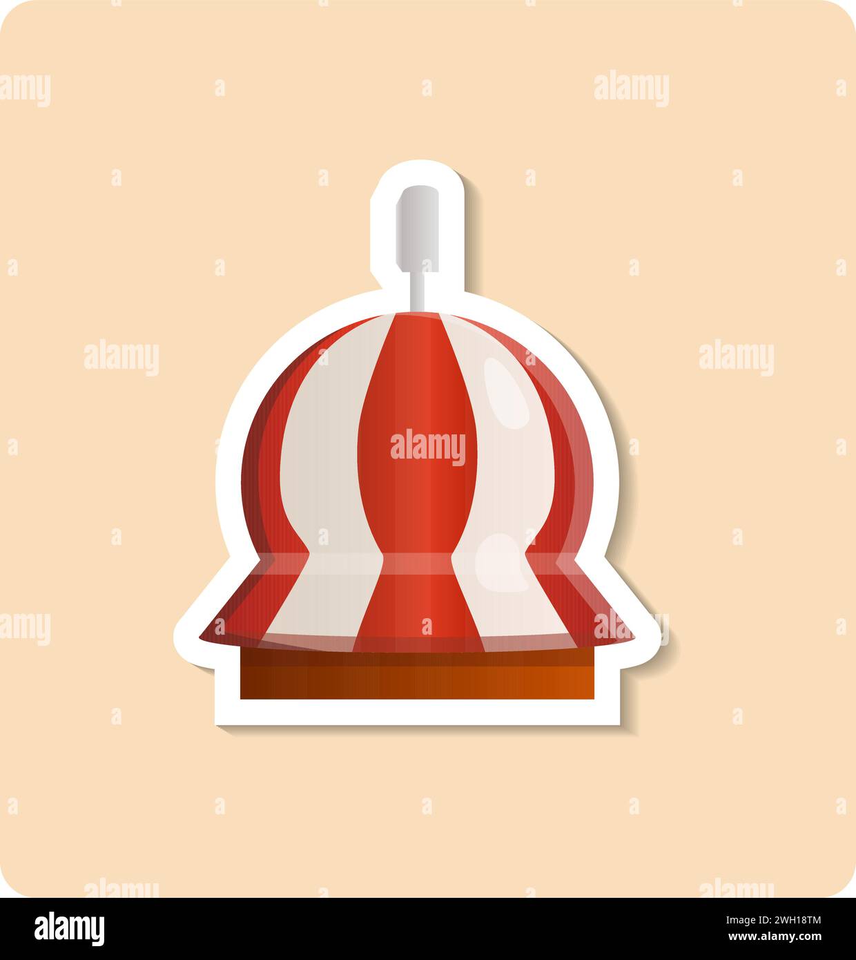 Buoy sticker illustration. Sea, water, striped, float. Editable vector ...