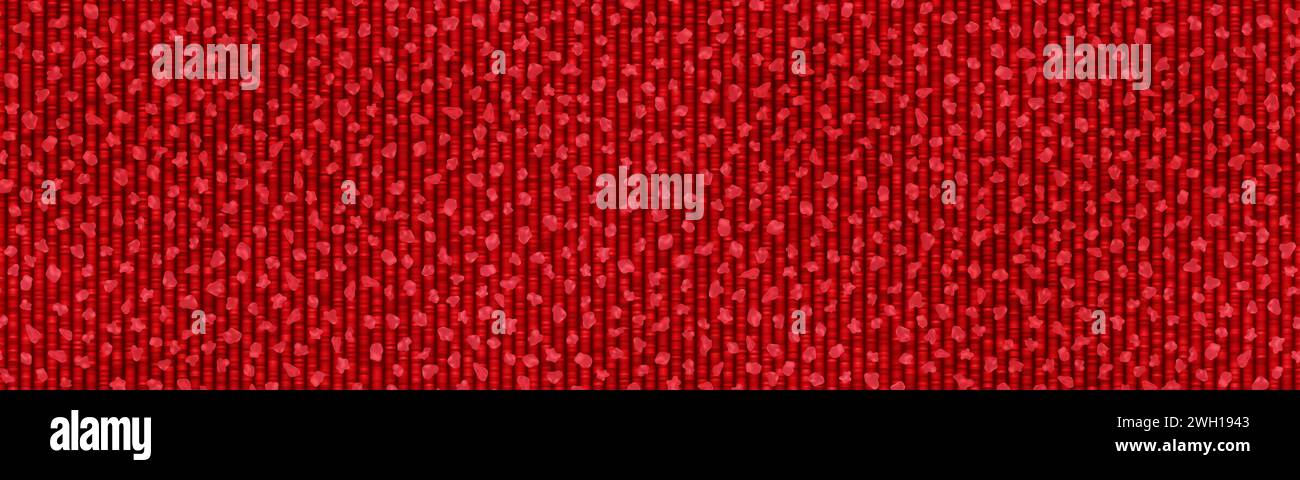 Bright red boucle fabric in a seamless pattern. Top view of the texture ...
