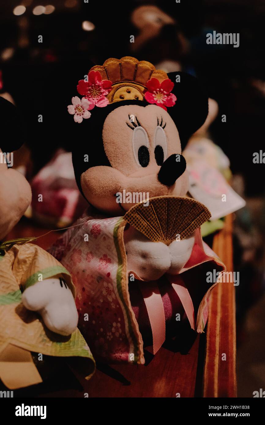 Minnie Mouse gift, Geisha toy, Tokyo Disneyland, Tokyo, Japan Stock ...