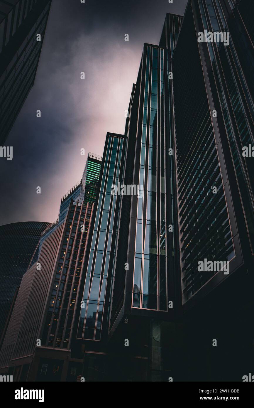 The towering high-rise buildings in vibrant New York City Stock Photo ...